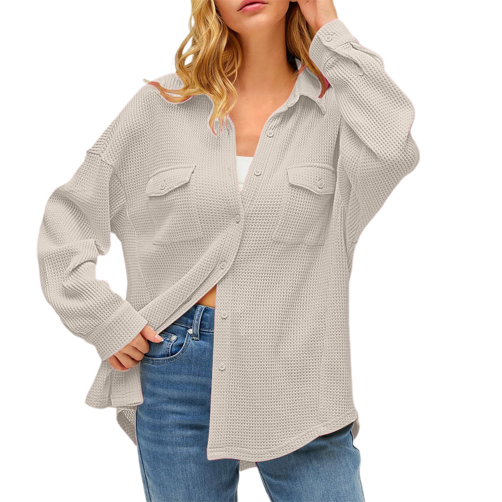 Click here for Homesphere Ladies Pocket Shirt Solid Color Casual... prices