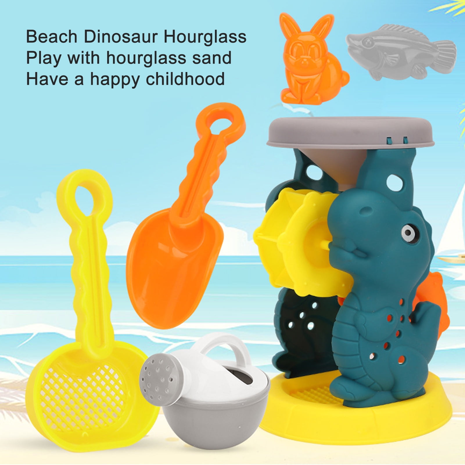 Travelwant 6Pcs/Set Beach Toys for Toddlers - Kids Sand Toys Includes ...