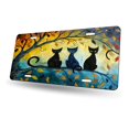 Black Cats Sitting On Tree Branch Decorative Signboard, Decorative ...