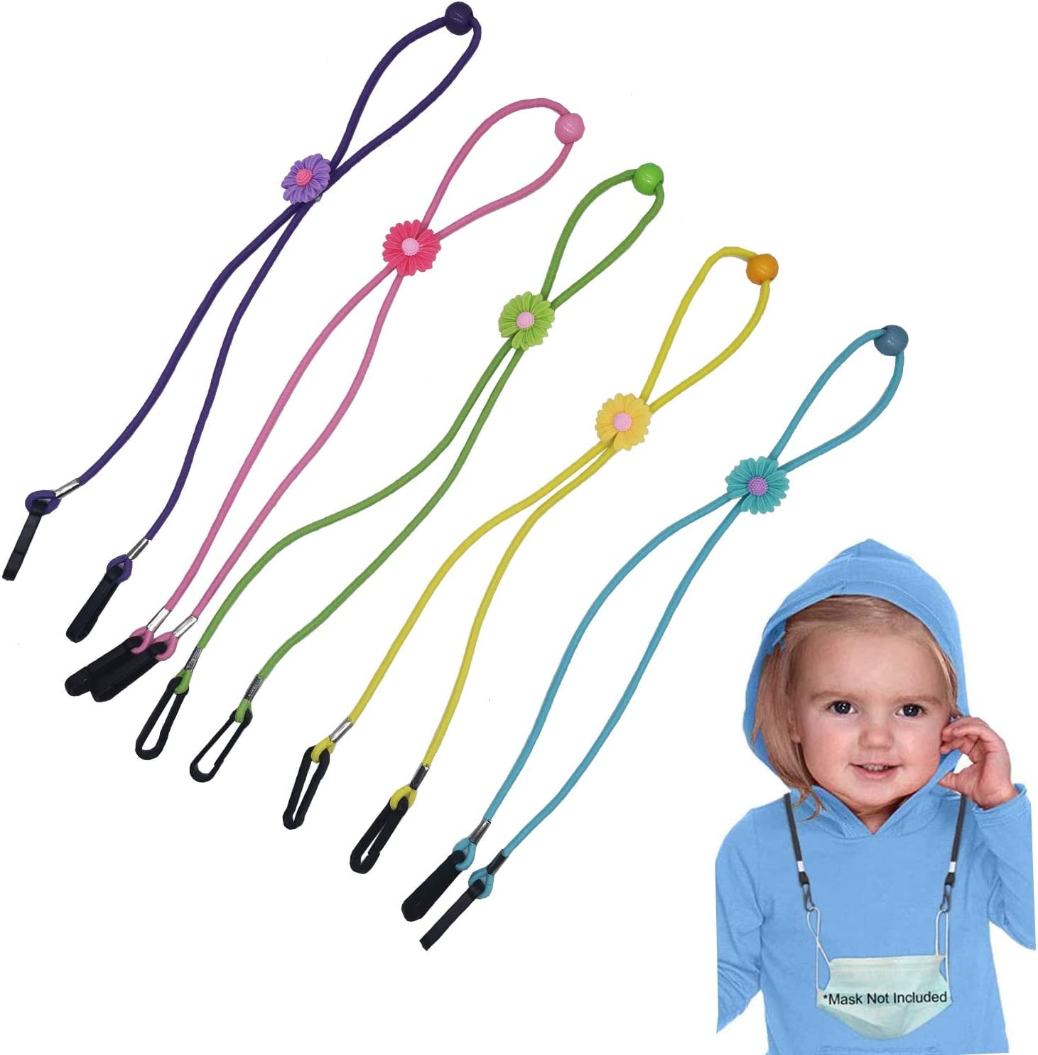 Face Mask Lanyard Strap Adjustable Mask Holder Ear Saver Around the ...