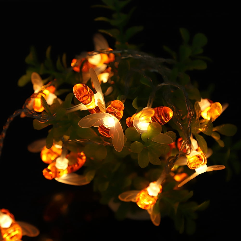 Sonew Solar Powered Bee Shape String LED Lights Outdoor Courtyard ...