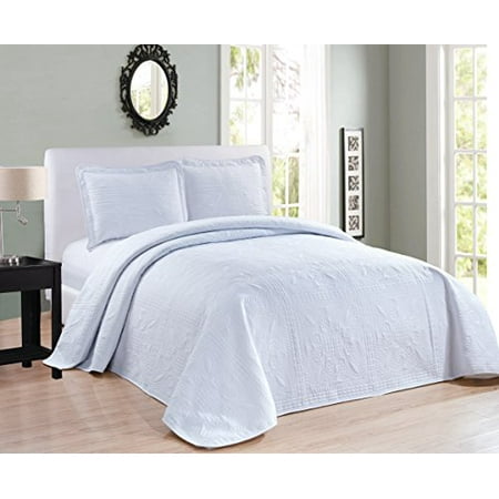 Mk Collection Oversize Luxurious Embossed Coverlet Bedspread Set Solid ...