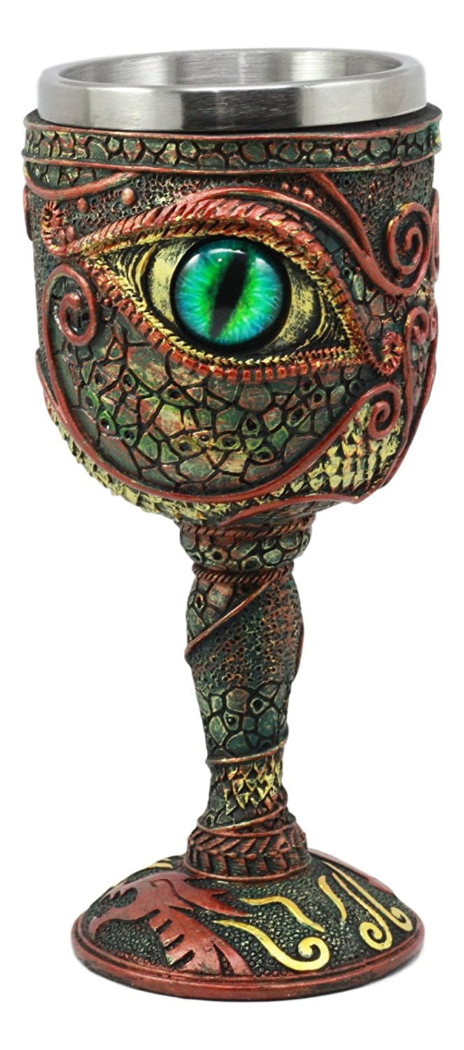 Ebros Wizard's Alchemy Eye Of The Dragon Wine Goblet Chalice 7oz ...