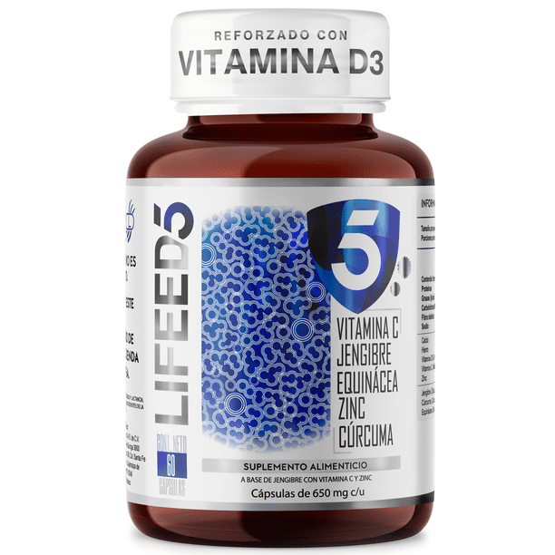 Multivitaminico Sistema Inmune para 60 dias Vitamina C Vitamina D3 Jengibre Equinacea Zinc y ...