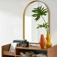 PAIHOME Arched Mirror with Metal Frame, 20" x 30" Gold Vanity Mirror ...