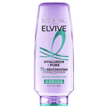 L'Oreal Paris Elvive Hyaluron Pure Moisturizing Shampoo for Oily Hair, 13.5 fl oz - Walmart.com