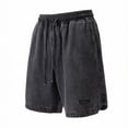 Ceisia Men's Washed Denim Drawstring Shorts with Embroidered Logo Multi ...