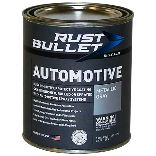 Rust Bullet Automotive Rust Inhibitor Rust Paint Pint, Metallic Gray ...