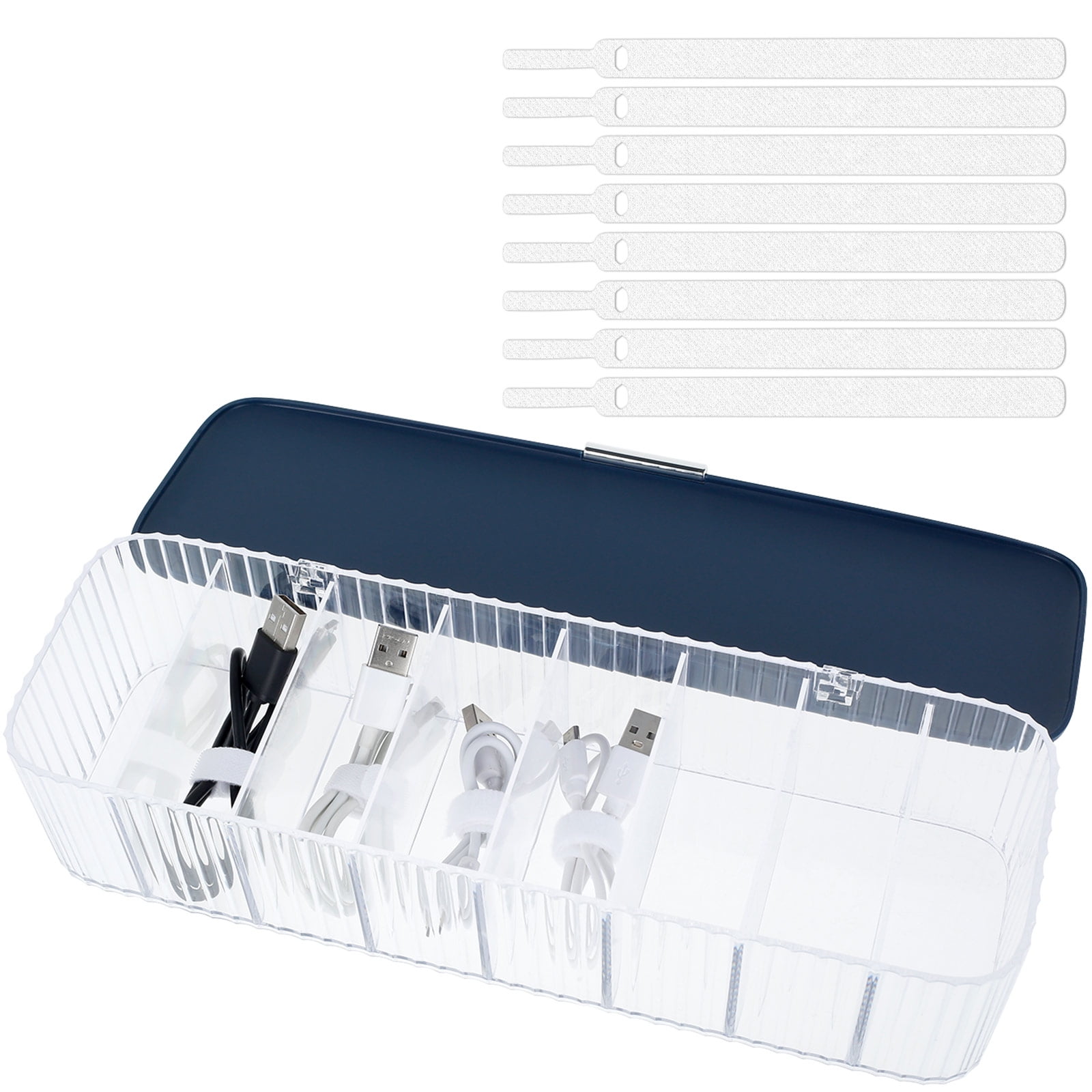 Jytue Plastic Cable Management Box with Lid and 8 Wire Ties Data Cable ...