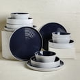 Stone Lain Elica 12-Piece Dinnerware Set Stoneware, Service for 4, Navy ...