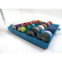 Dritz Bobbin Storage Box - Holds 32 Machine Bobbins - Plastic - Clear ...