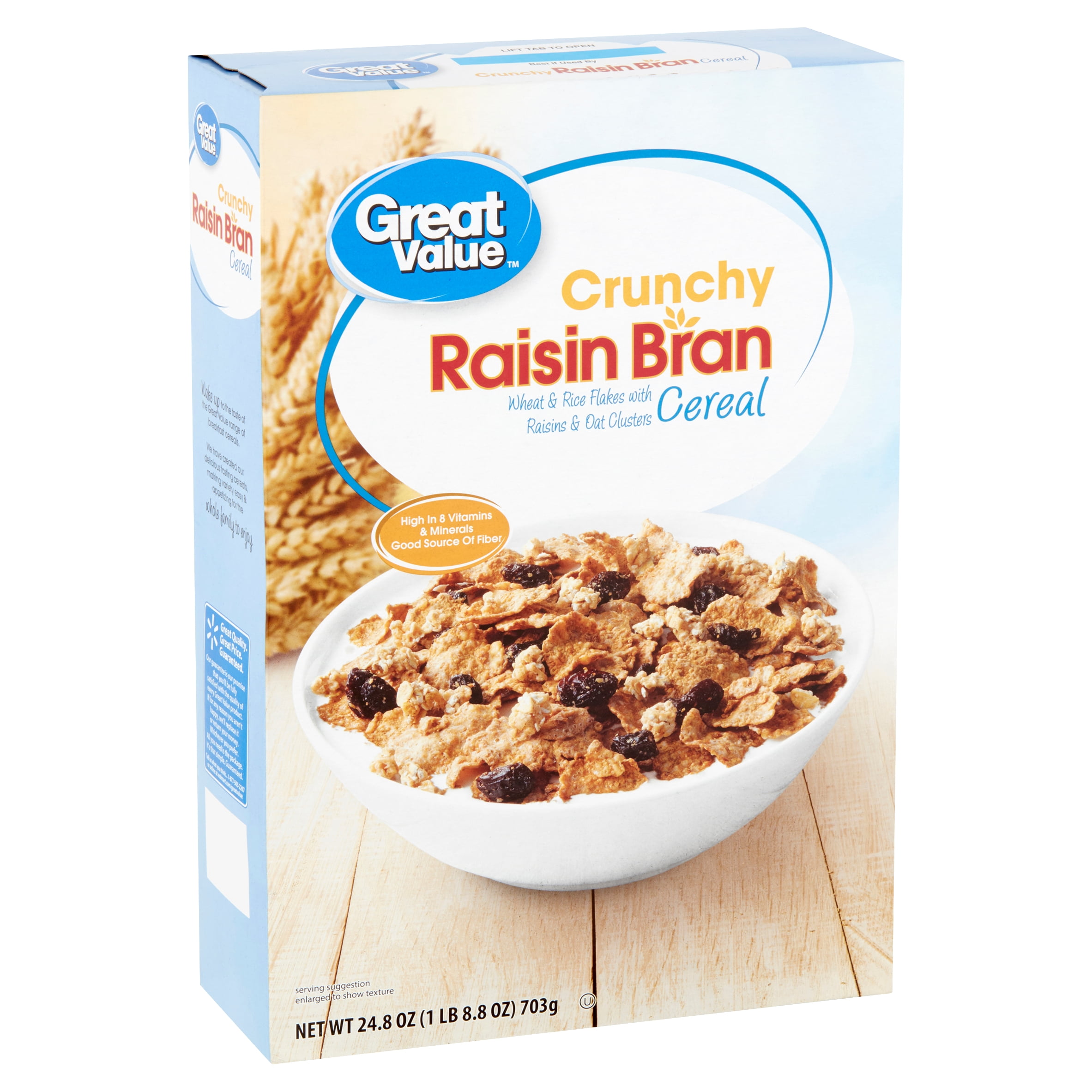 Great Value Crunchy Raisin Bran Cereal, 24.8 oz - Walmart.com