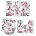 Blue Red City Bathroom Rugs Set Modern Red Blue Architecture Non Slip ...