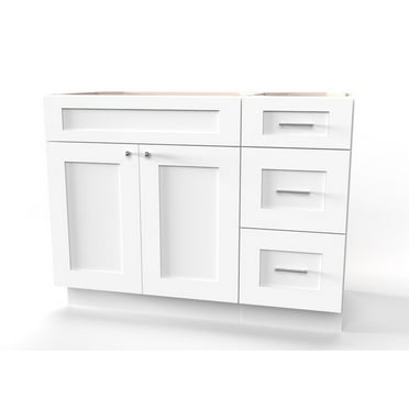 "Disar 96"" Double Bathroom Vanity Base in White, Solid Wood ...