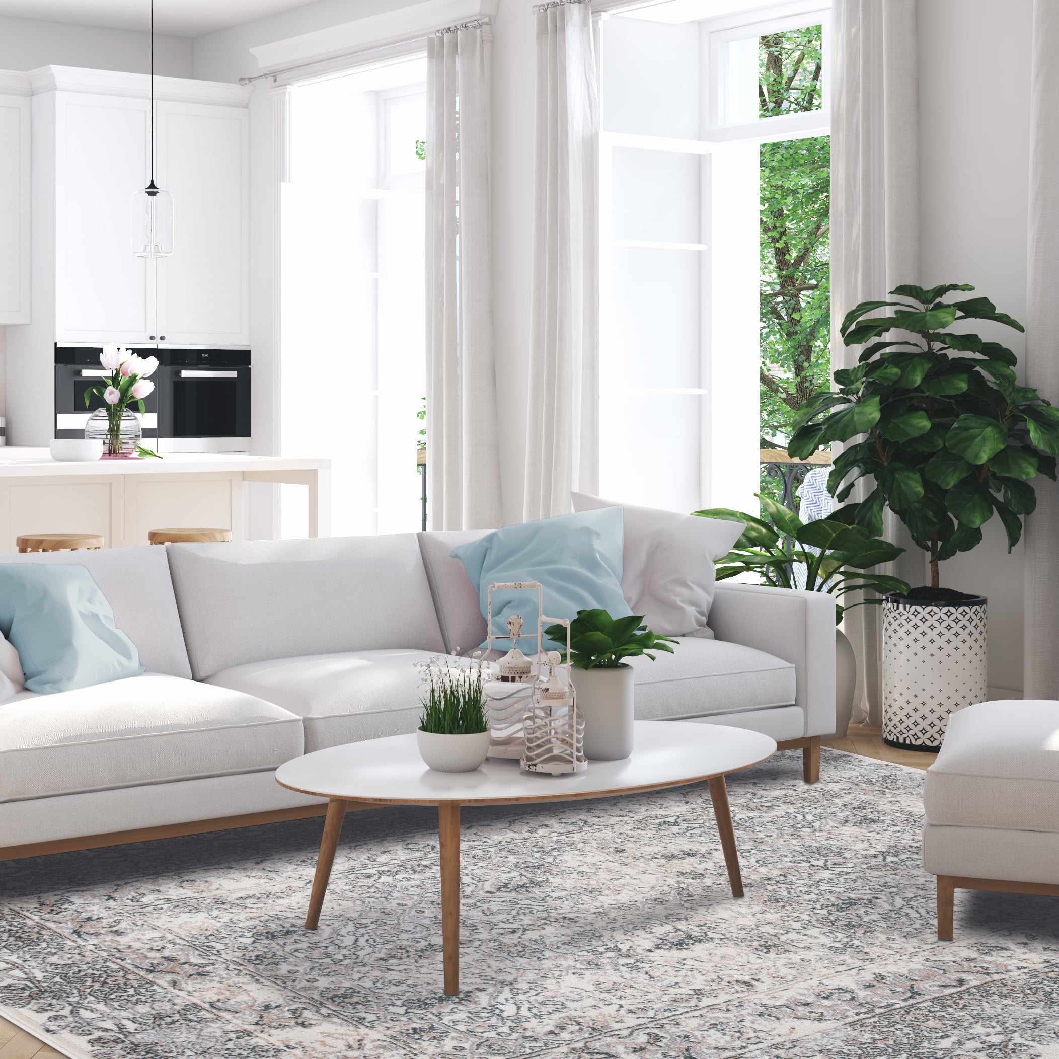 Myel Classic Medallion Indoor Area Rug by Blue Nile Nills - 4' x 6 ...