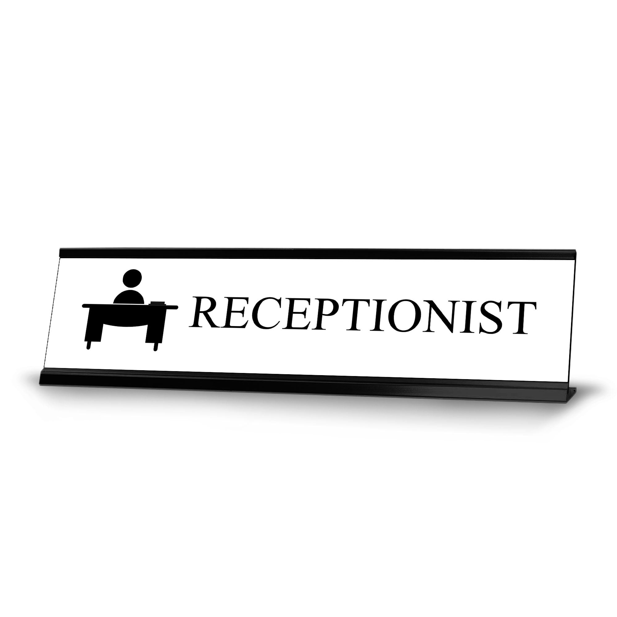 Receptionist, Black Frame, Desk Sign (2x8”) - Walmart.com