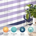 Blue Anchor Sheer Curtains 54 Inch Long 2 Panels, Costal Purple White ...