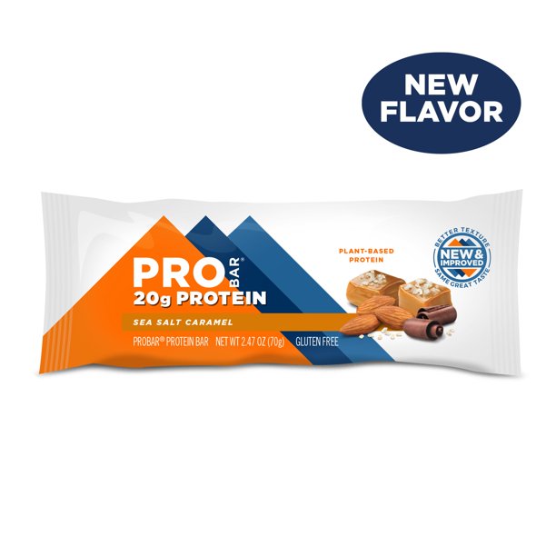 PROBAR - PROTEIN Bar, Sea Salt Caramel, 20g Plant-Based Protein, 12 ...