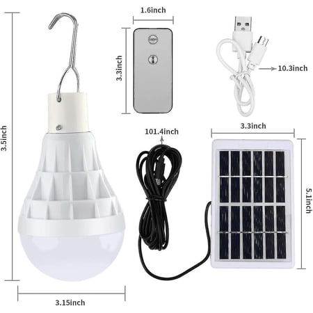 Solar Powered Led Bulb, Rechargeable Solar Emergency Lamp,,aespa ...