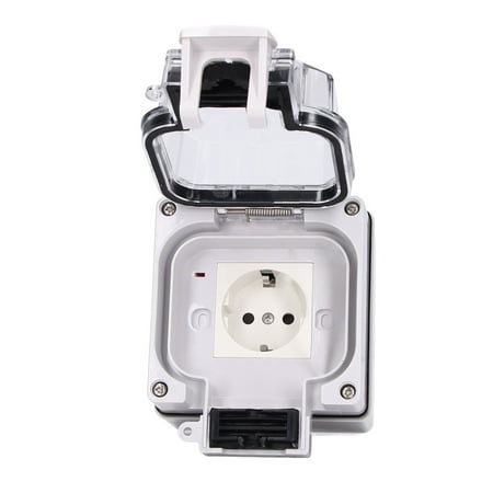 Outdoor Socket, IP66 250V 16A Outdoors Outlet Lockable Lid For Gardens ...