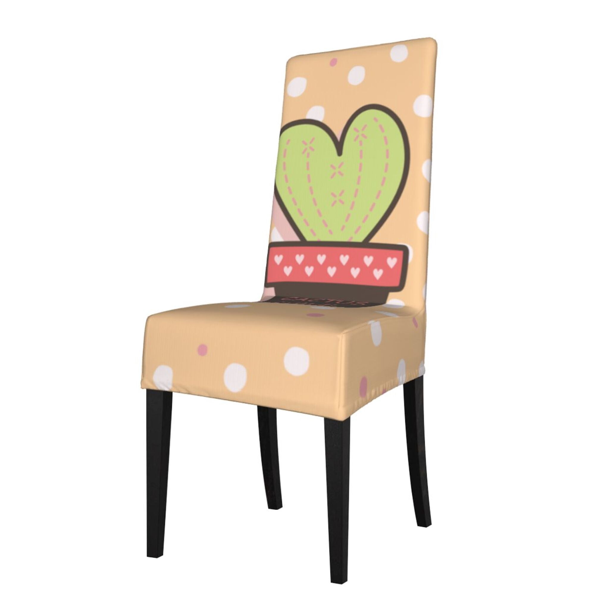 ZICANCN Yellow Polka Dot Cactus Chair Protectors Seat Covers , Dining ...