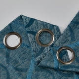 THD Sally Flocked Lattice Geometric 100% Blackout Total Privacy Grommet Window Curtain Panels ...