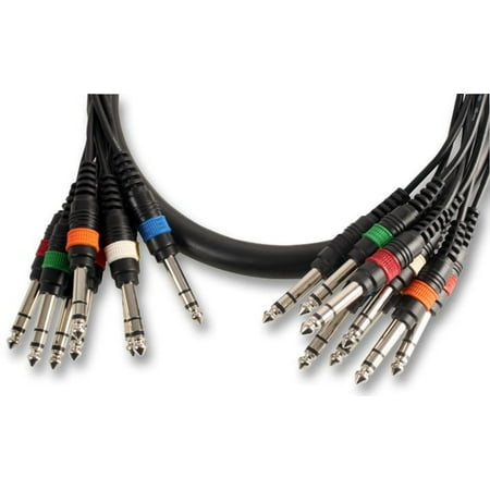 PULSE - 8 Way 6.35mm (1/4") Stereo Jack Plug to Plug Loom, 5m Black ...