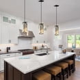 3-Pack Pendant Lights for Kitchen Island, Black Mini Crystal Chandelier ...