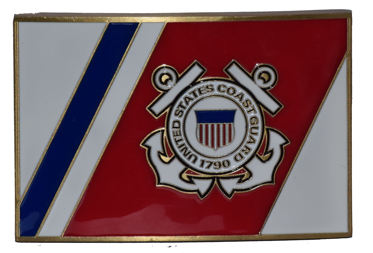 U.S. COAST GUARD RACING STRIPE - Cast Belt Buckle - Walmart.com