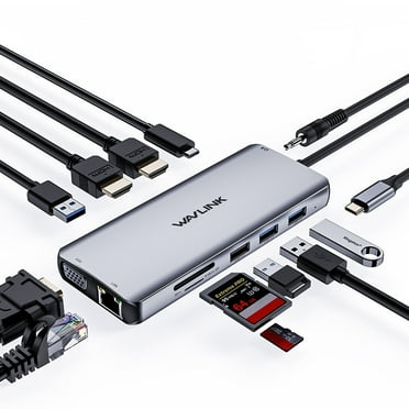 BENFEI 11-in-1 USB C Hub Triple Display Docking Station Dual HDMI, VGA, 3*USB 3.0, 1Gbps ...
