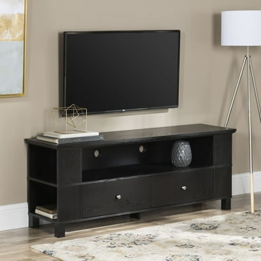 Walker Edison Black Wood TV Stand for TVs up to 58" - Walmart.com