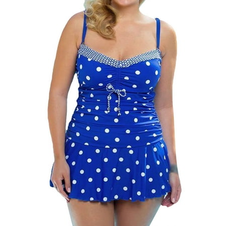 Womens Boho One Piece Summer Tankini Bikini Swimwear Plus Size Bathing ...