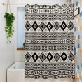 Black Lozenge Shower Curtains for Bathroom, Coastal Geometric Striped ...