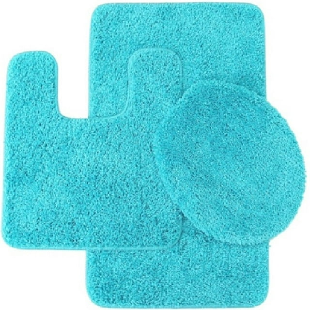 Elite 3-Piece Bathroom Rug Set with Bath Mat, Contour Mats & Toilet ...