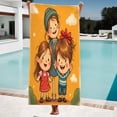 Cheerful ' Beach Towel - Bright Yellow Background with Fun Clouds ...
