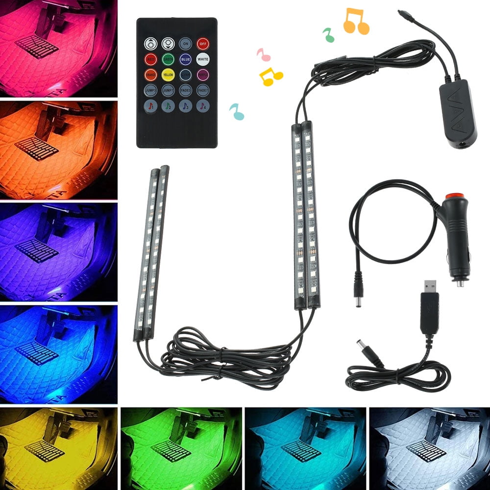 Eummy Car LED Strip Light Under Dash Lighting 48LEDs Car Mood Lights ...