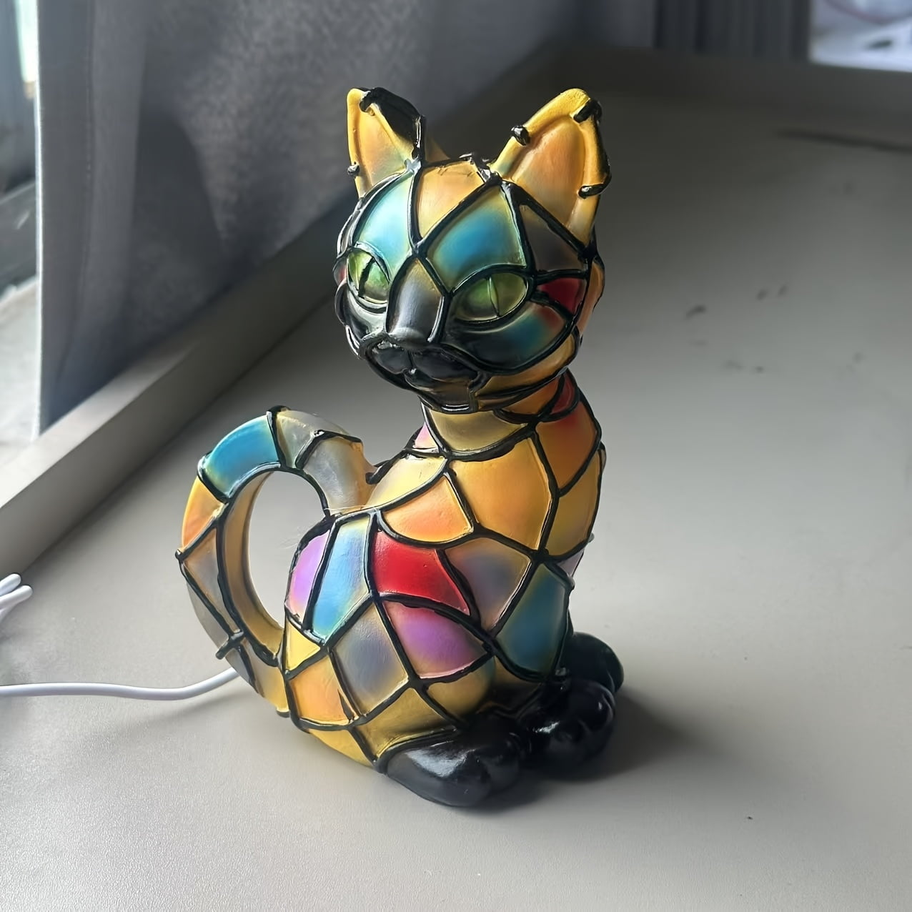 Click here for Unbranded Hand-Painted-Style Stained-Effect Cat Ni... prices