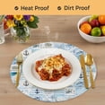 Blue Coastal Round Placemats Set of 2,Braided Polypropylene Place Mats ...