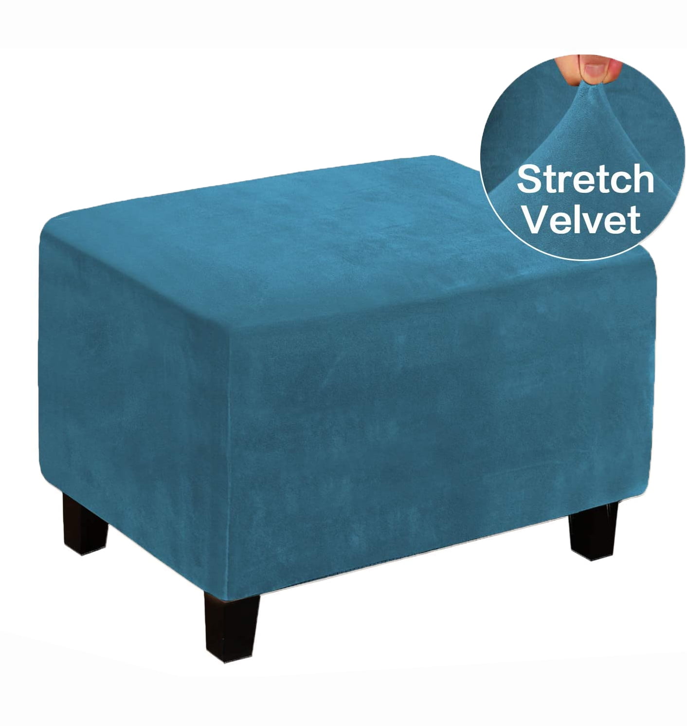 Shanna Stretch Ottoman Cover Rectangle Foot Stool Protector Covers ...