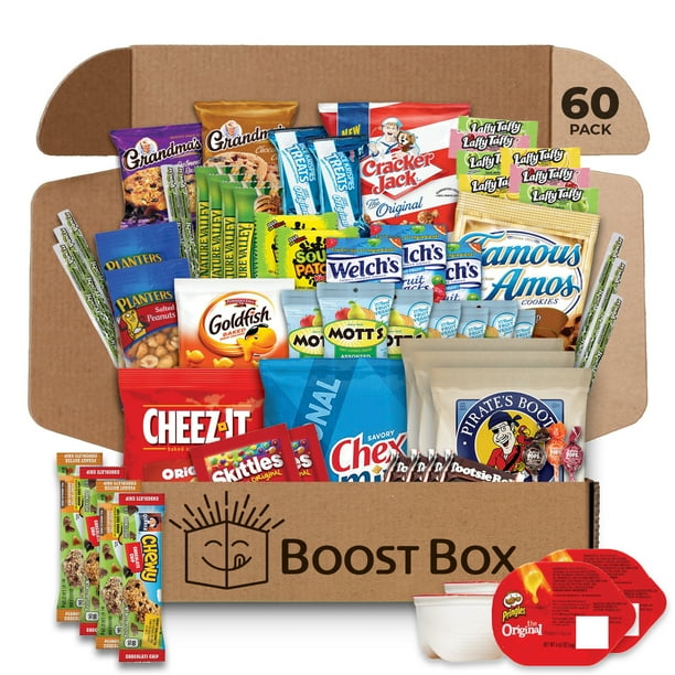 BOOST BOX (60 Count) Premium Snack Boxes, Care Packages & Gifts Baskets ...