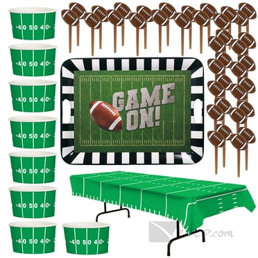 Football Field Design Game Day Tailgate Party 95pc Serveware Set w Cups ...