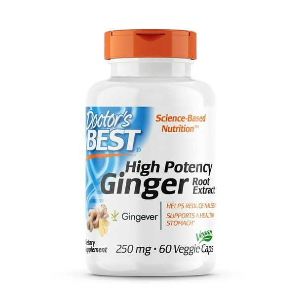 Doctor's Best - High Potency Ginger Root Extract 250 mg. - 60 Vegetable ...