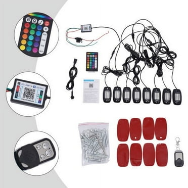 Sunpie 12 Pod RGB-W LED Rock Lights Kits for Off Road Truck ATV SUV ...