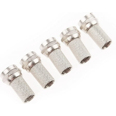 5 x Screws and Screw F-type Connectors for TV/Satellite Antenna Coaxial ...