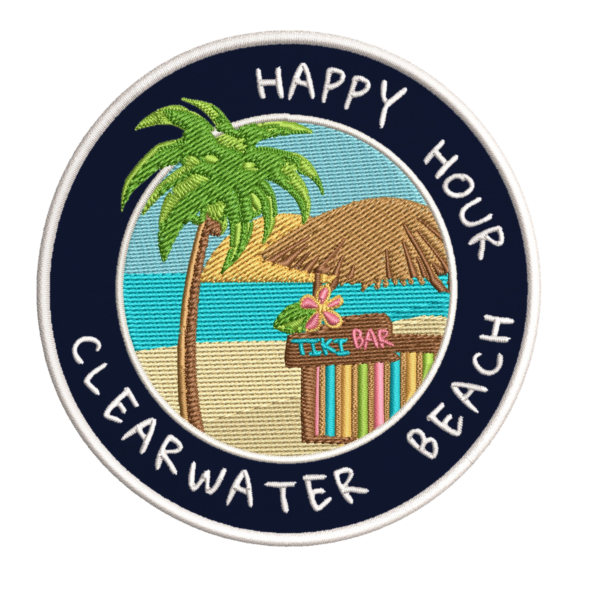 Happy Hour! Clearwater, Florida 3.5 Inch Iron Or Sew On Embroidered ...