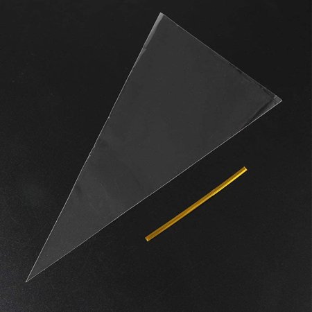 200 Pcs Plastic Triangle Bags with Twist Ties Clear Cello Cellophane ...