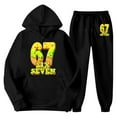 oqasdz Girls Clothes Cartoon Number 67 Print Hooded Zip Up Sweatshirts ...