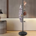 Black Modern Metal Coat Rack With Marble Base 360° Rotary 8 Hooks Hall ...