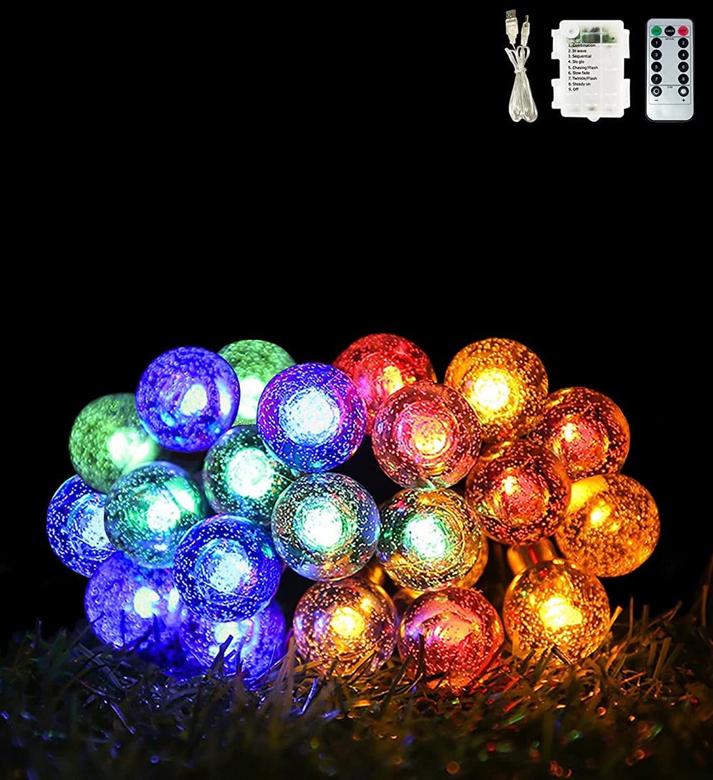 WOWMTN 40Ft Multicolor String Globe Light Outdoor LED with Remote ...