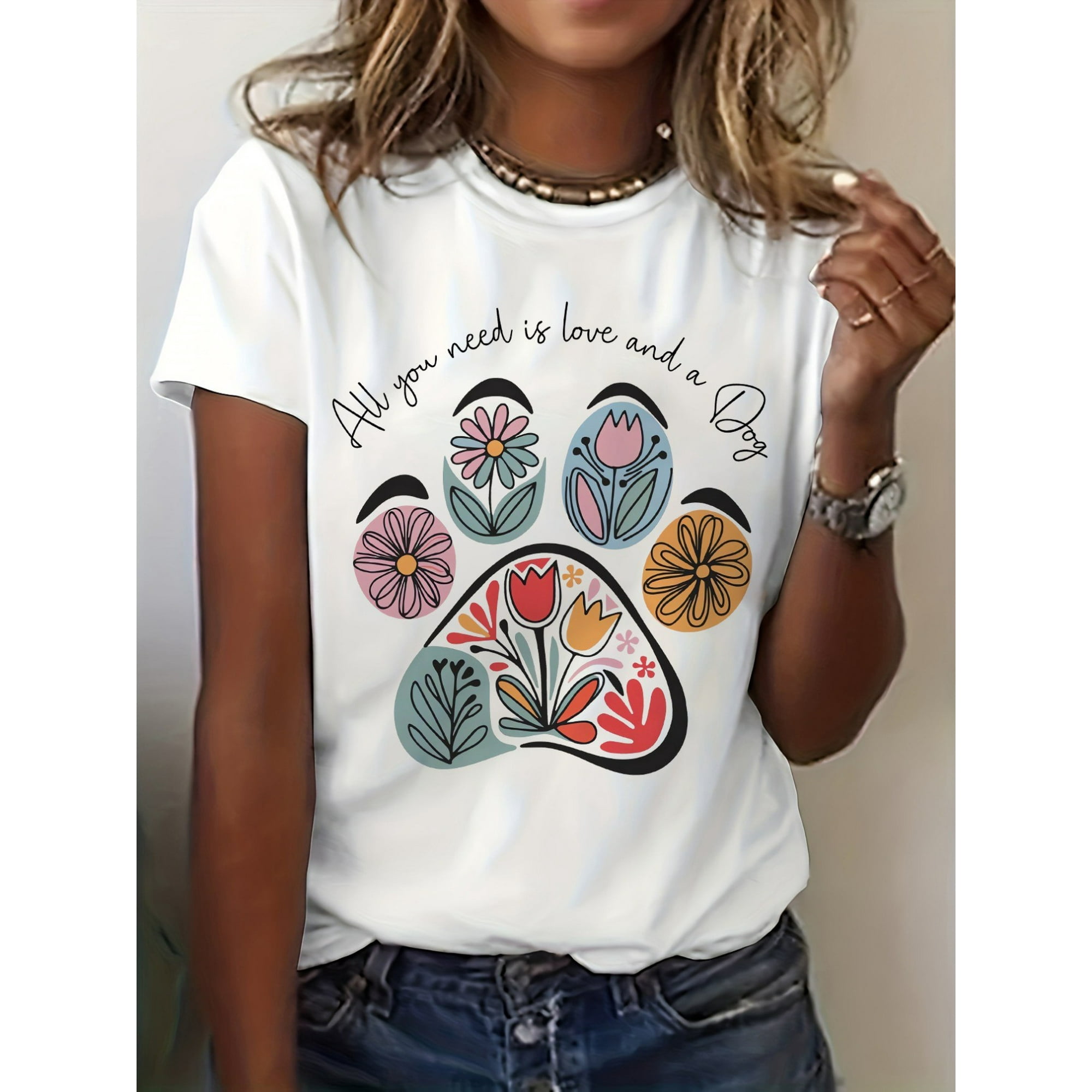 Click here for Generic Womens Dog Mom Valentine Graphic Print T-S... prices